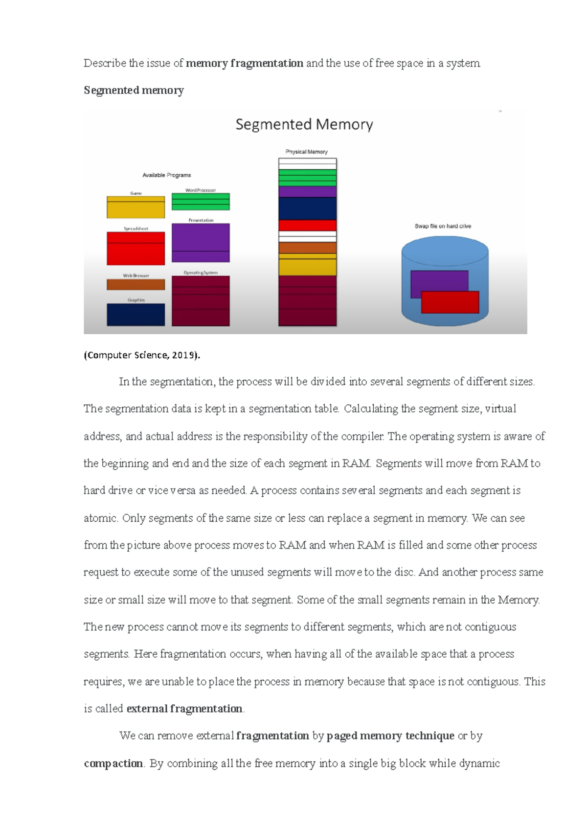 Learning journal 5 - Describe the issue of memory fragmentation and the ...