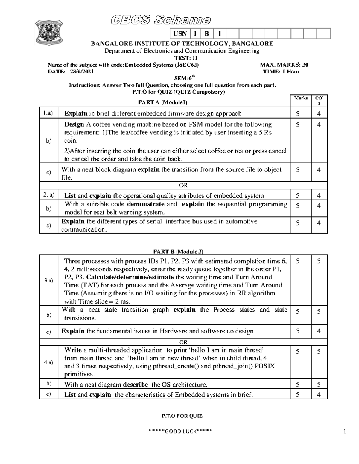 ES TEST-2 - 18ECxx notes from lecturers from Bangalore Institute ...