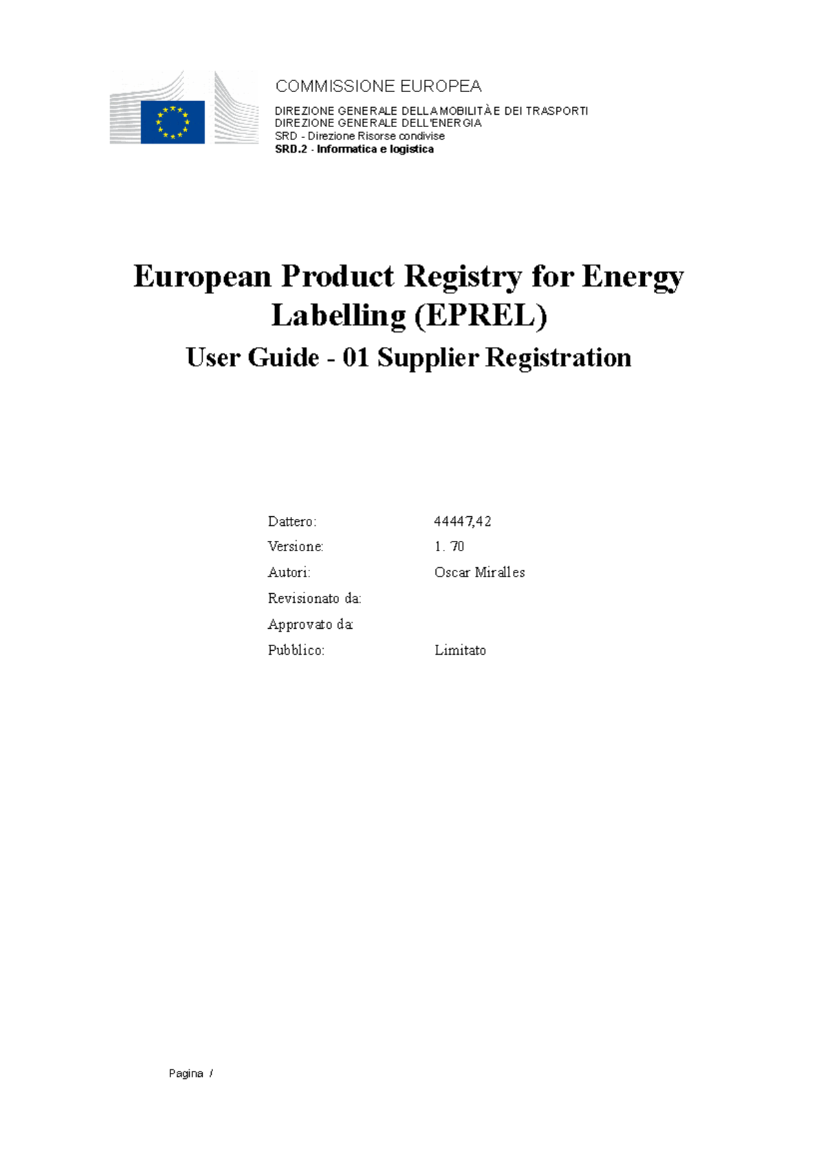 European Product Registry for Energy Labelling - COMMISSIONE EUROPEA ...