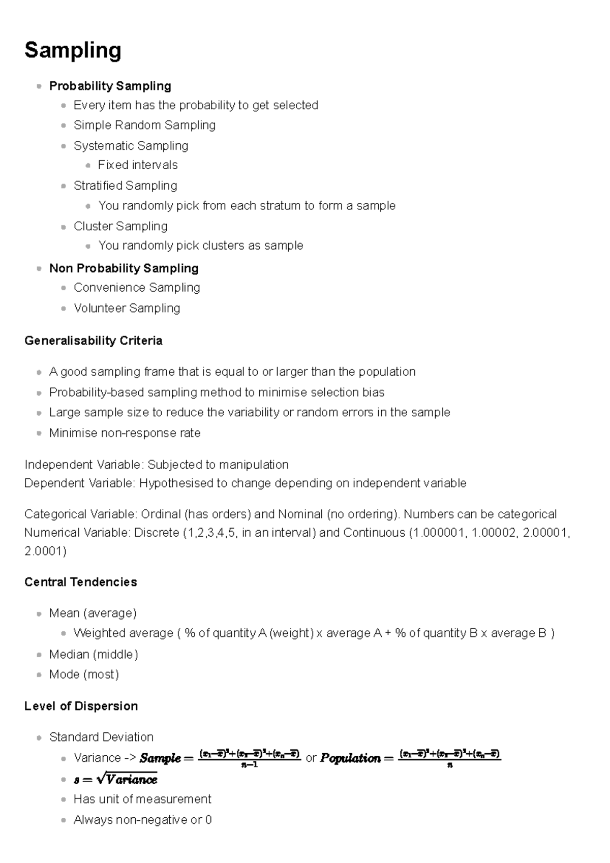 Cheatsheet - Summary Quantitative reasoning with data - Sampling ...