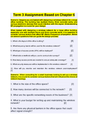 [Solved] Scenario Imagine you are tasked with designing a wireless network - Communications ...