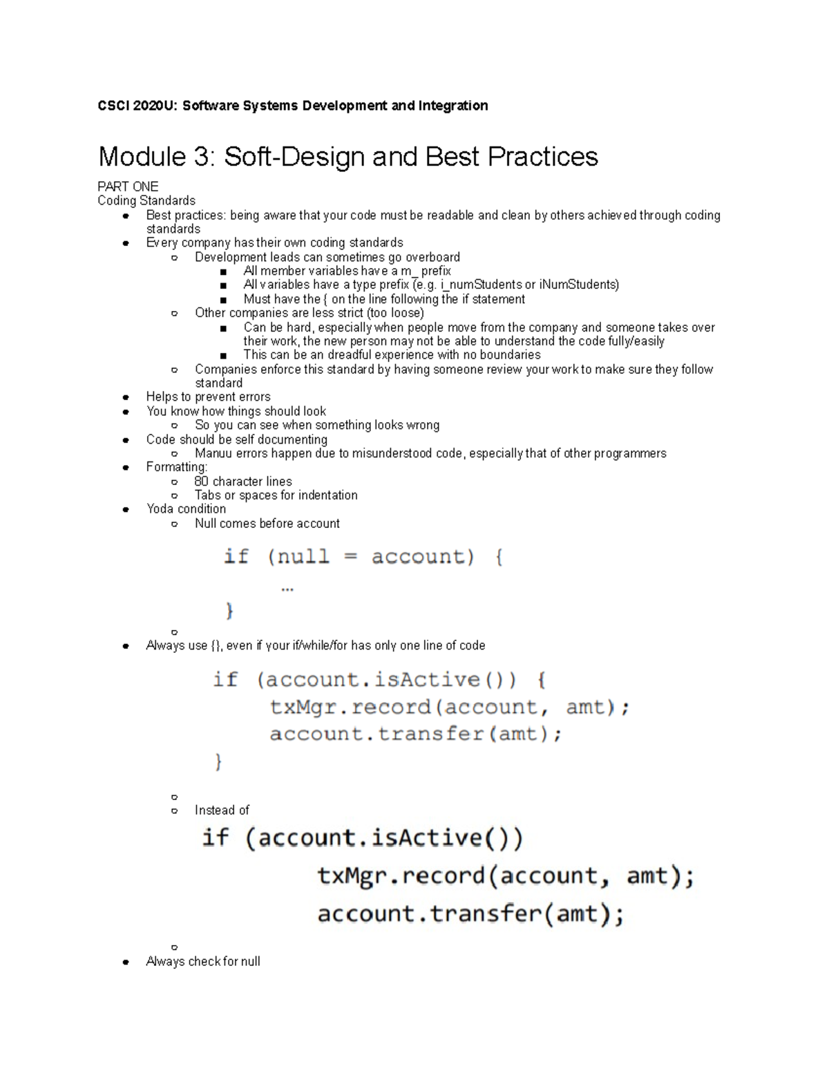 Csci 2020 Soft Design And Best Practices Csci 2020u Software