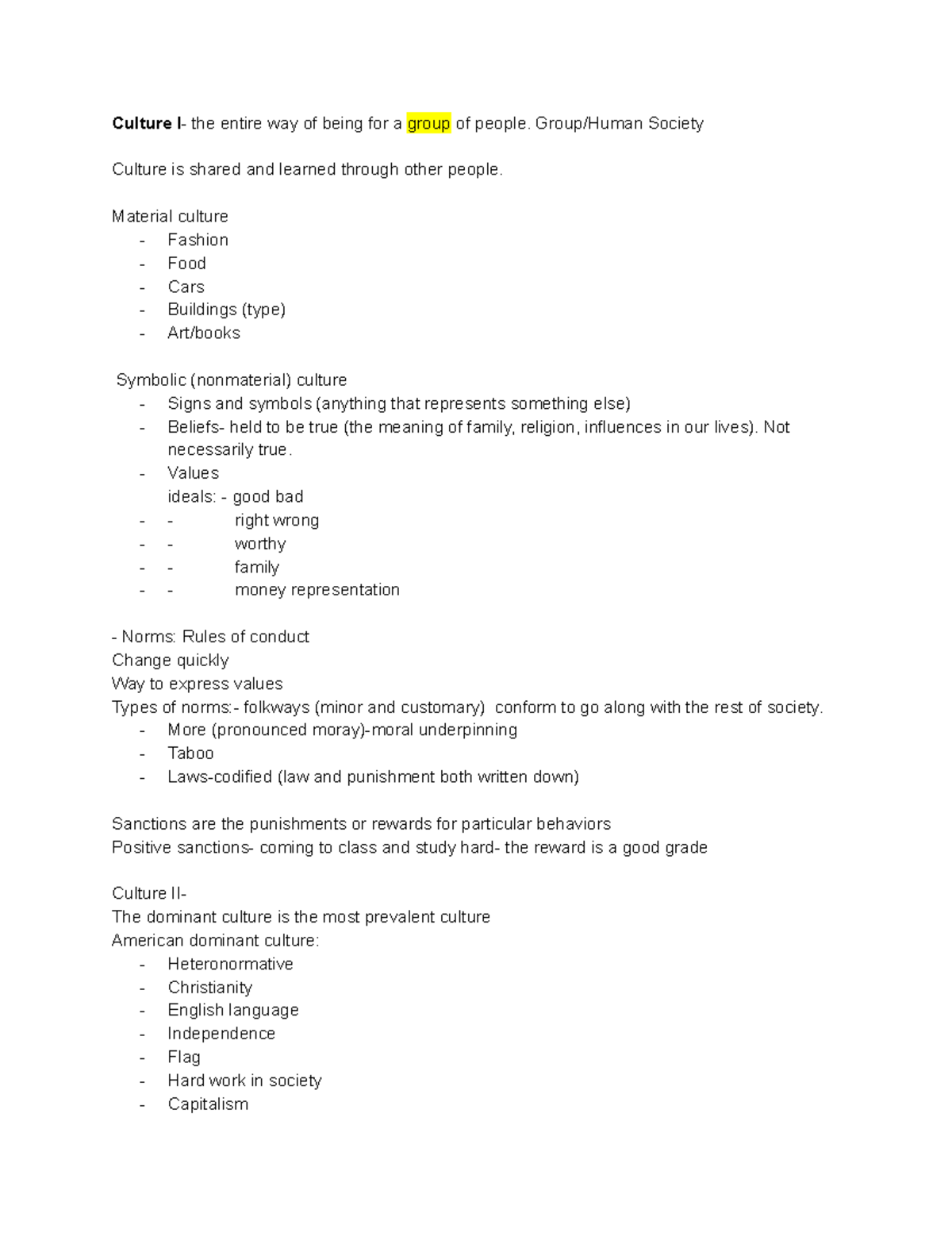 Sociology in person 2 -3 - Culture I- the entire way of being for a ...