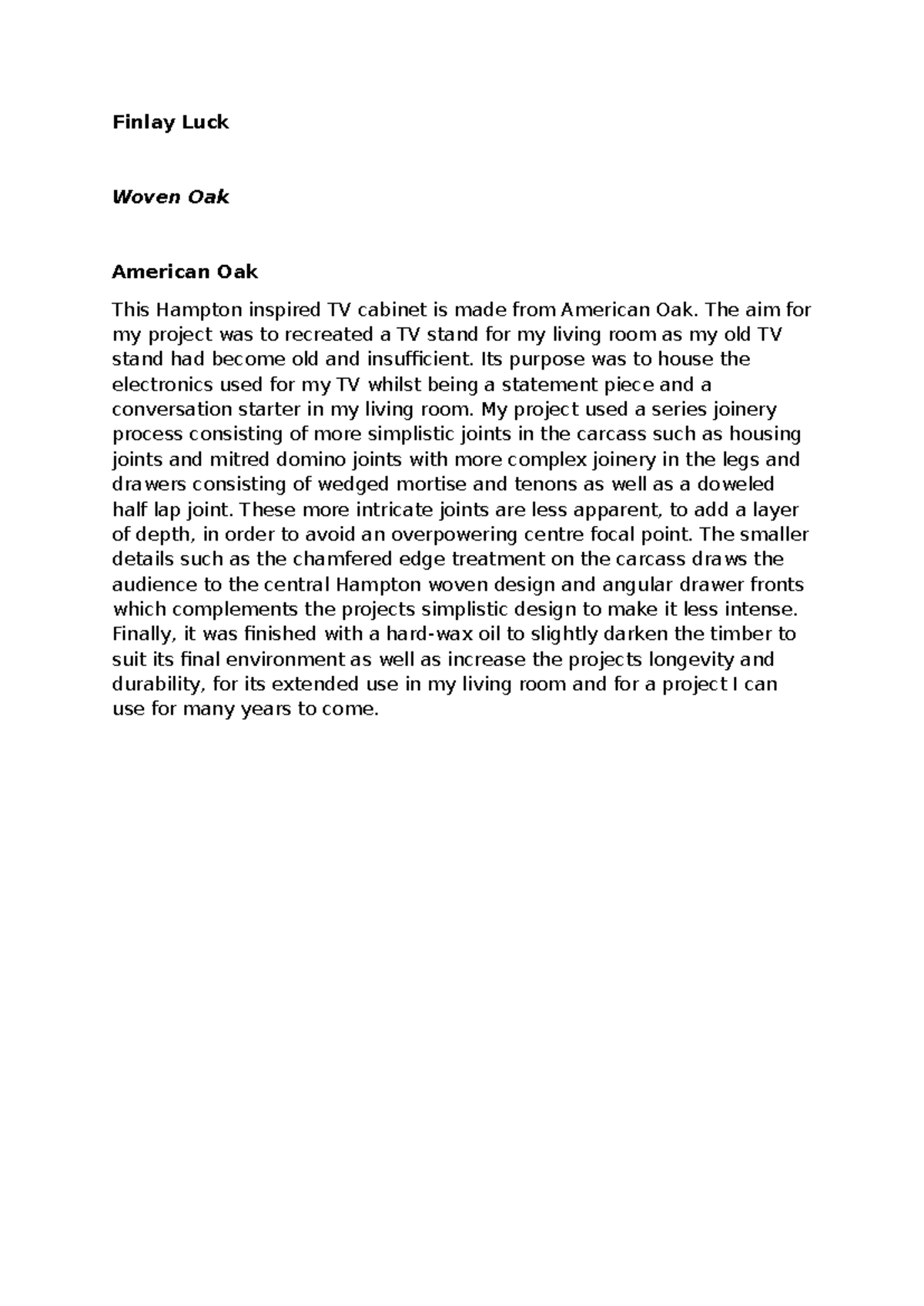 Timber Technology Written Piece - Finlay Luck Woven Oak American Oak ...