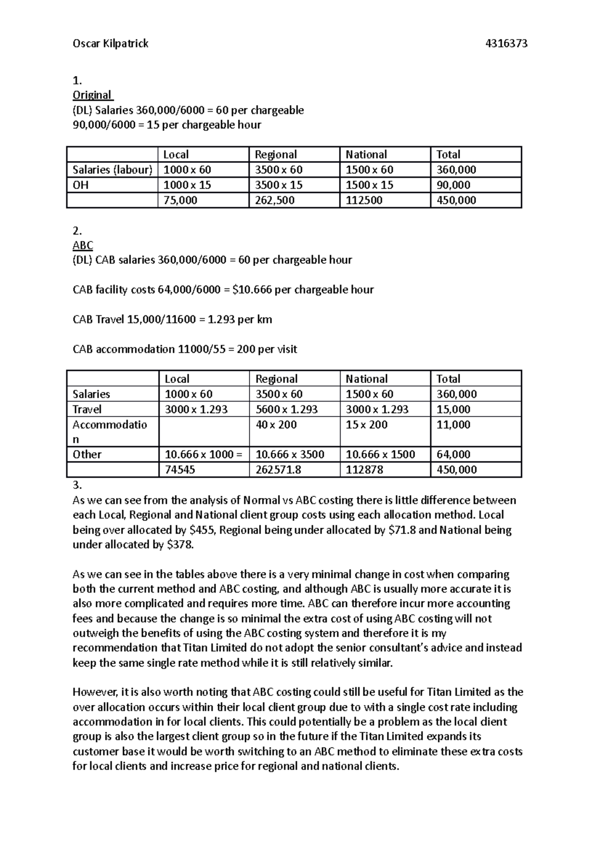 Acct 222 - Problem 2 - Assignment 2 - Oscar Kilpatrick 4316373 1 ...