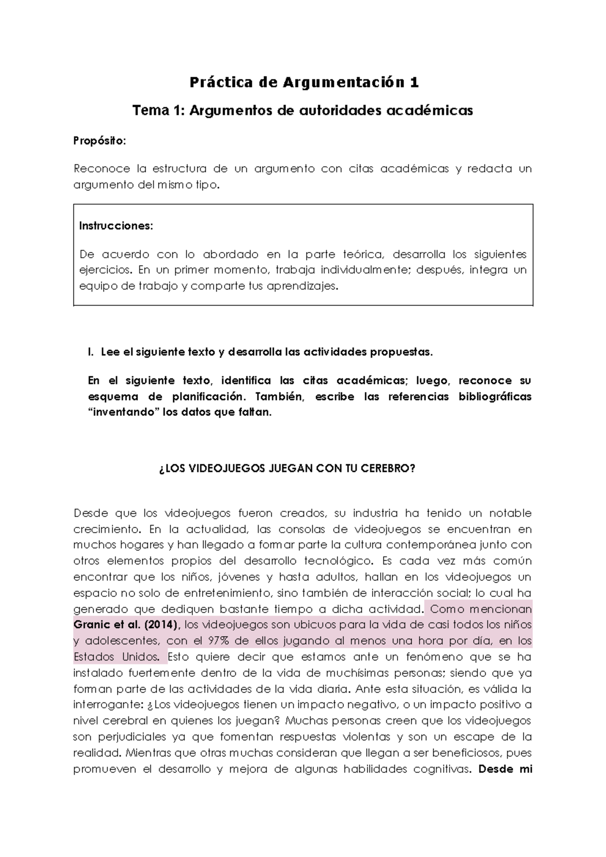 Practica 1 - asdasda - Práctica de Argumentación 1 Tema 1: Argumentos ...