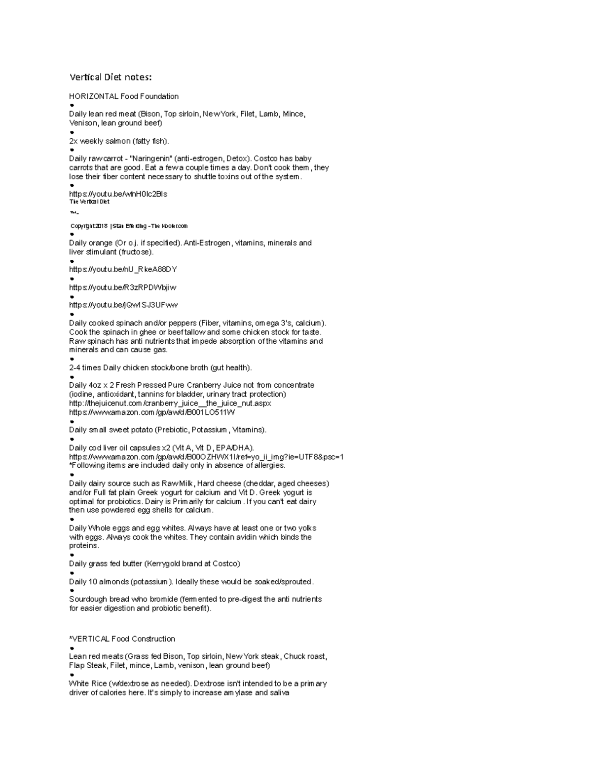 Vertical Diet notes - Vertical Diet notes: HORIZONTAL Food Foundation ...