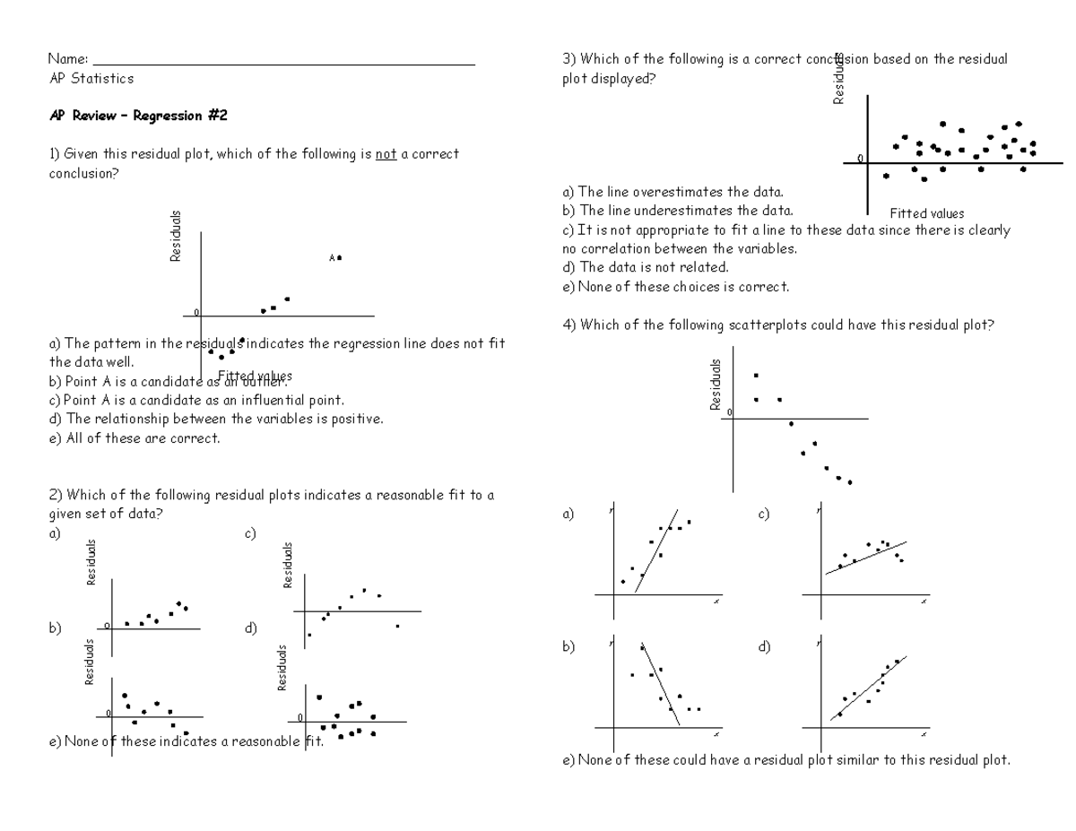 AP review regression #2 - x y x y x y x y Name