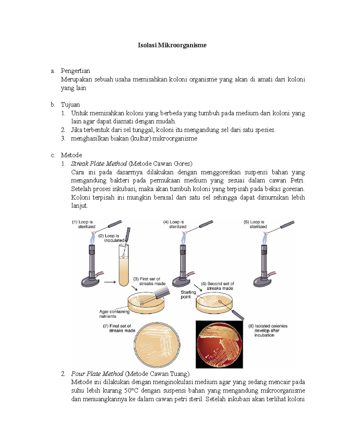 Mikrobiologi - Isolasi Mikroorganisme - Isolasi Mikroorganisme a ...