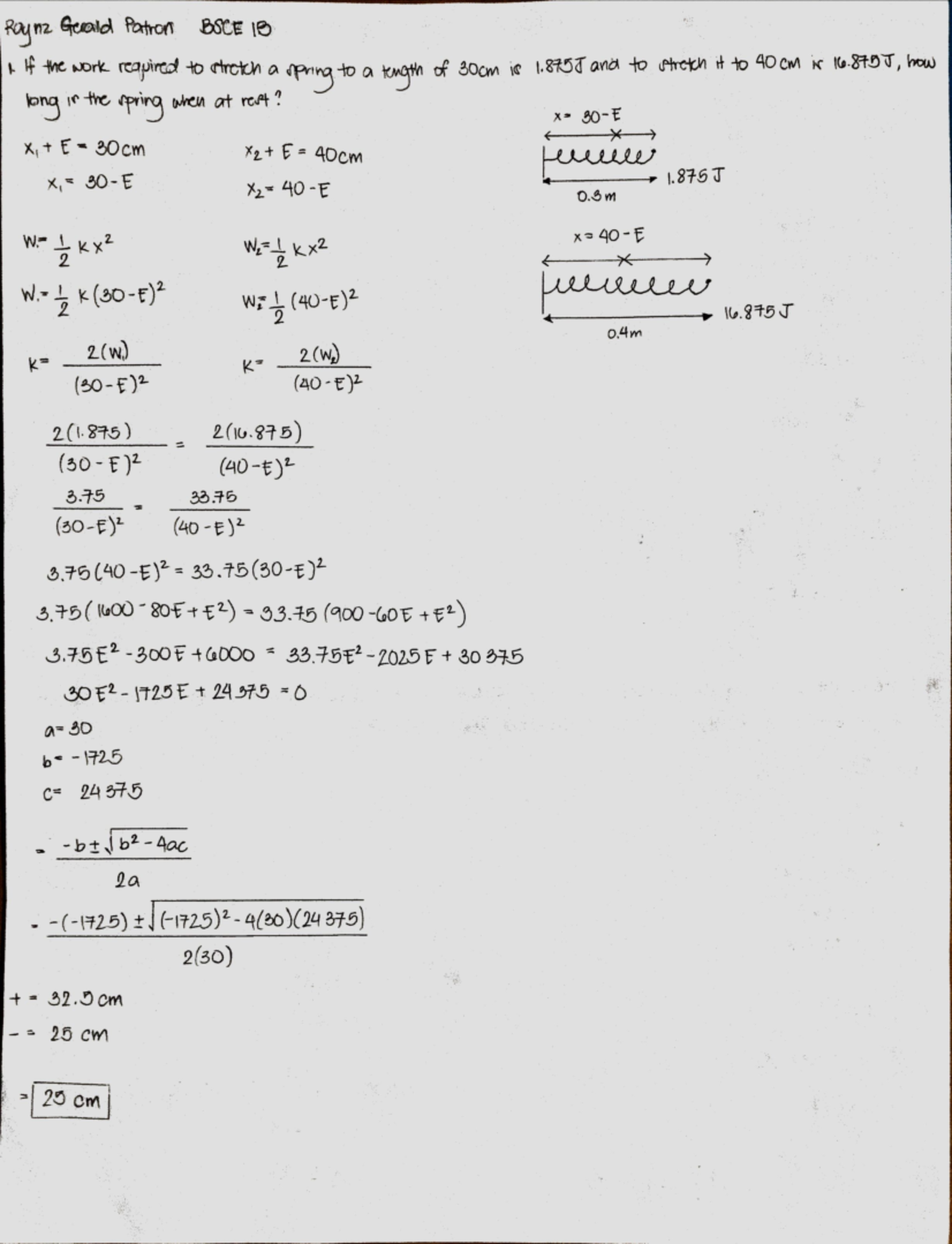 Statics Spring 1 - Roynz Guald Patron BSCE 18 1 If the work required to ...