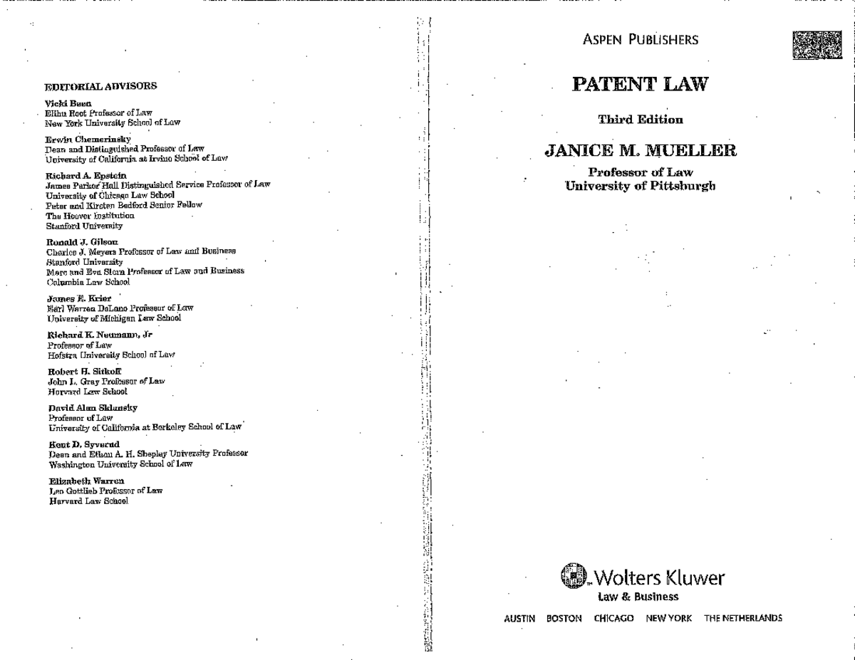 Patent law-1-30 - es una aproximacion de la lectura - EDITORIAL ...