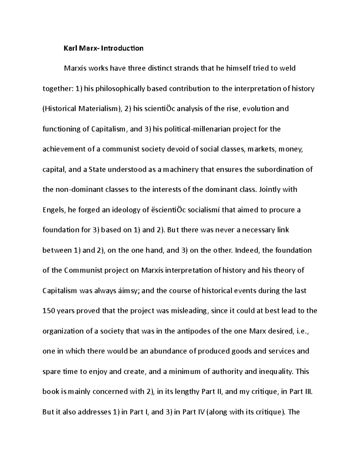 AP-SOSC-2340 Karl Marx - Karl Marx- Introduction Marxís works have ...