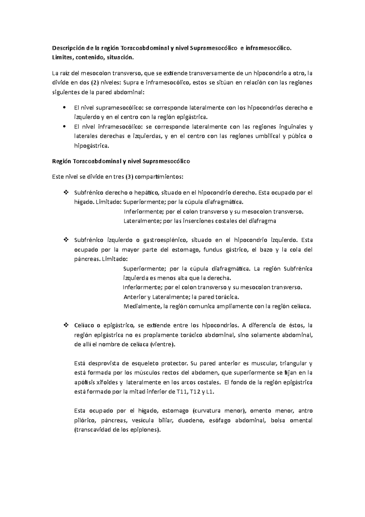 Region Supramesocolica E Inframesocolica - Descripción de la región ...