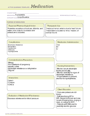 Nitroglycerin - ACTIVE LEARNING TEMPLATES Medication STUDENT NAME - Studocu