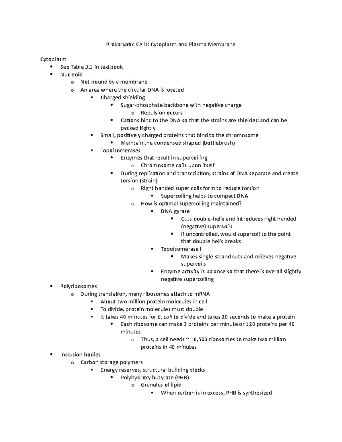 Micro lecture 2 - Professor Keating - Prokaryotic Cells: Cytoplasm and ...