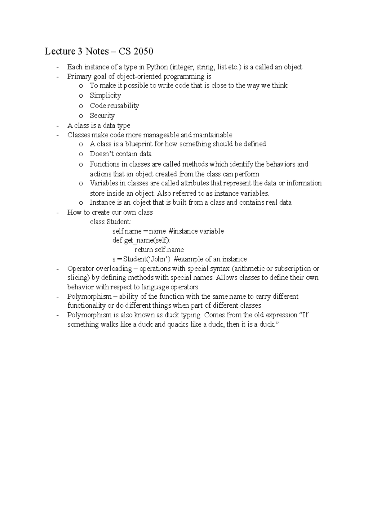 Lecture 3 Notes – CS 2050 - Lecture 3 Notes – CS 2050 - Each instance ...