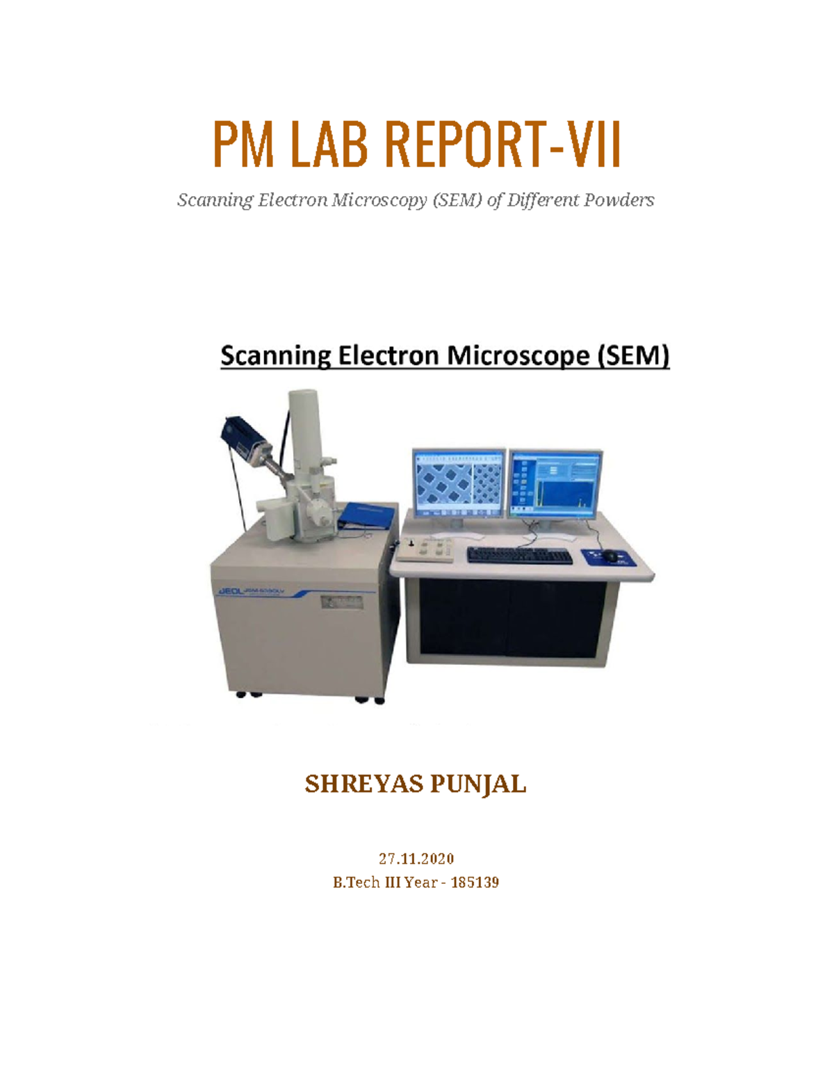 Powder Metallurgy Laboratory- SEM with different powders - PM LAB ...