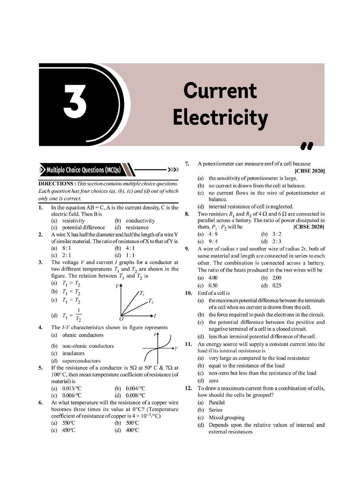 3. Current Electricity - Physics - Studocu