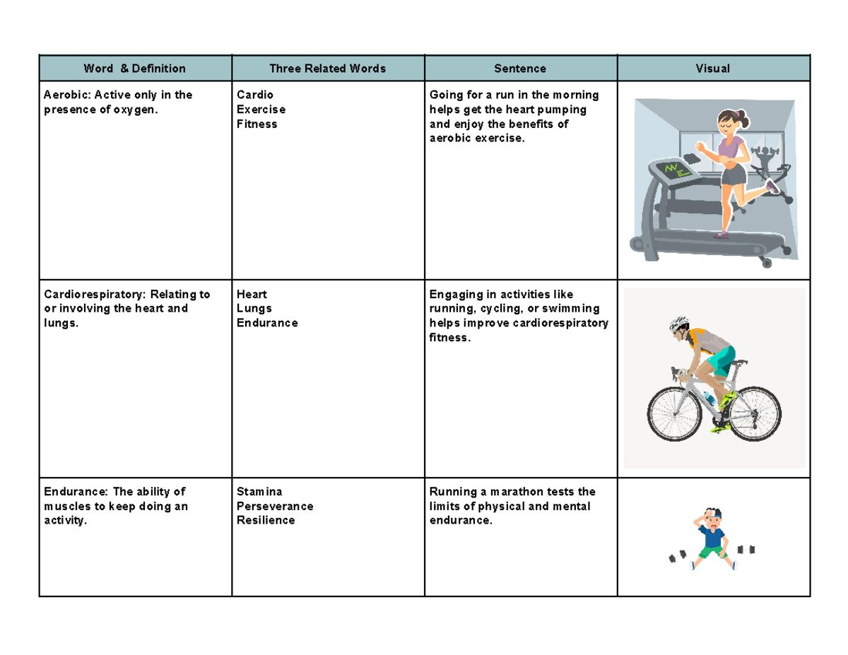 Copy of Matrix Physical Activity # 1 (2023) - Word & Definition Three ...