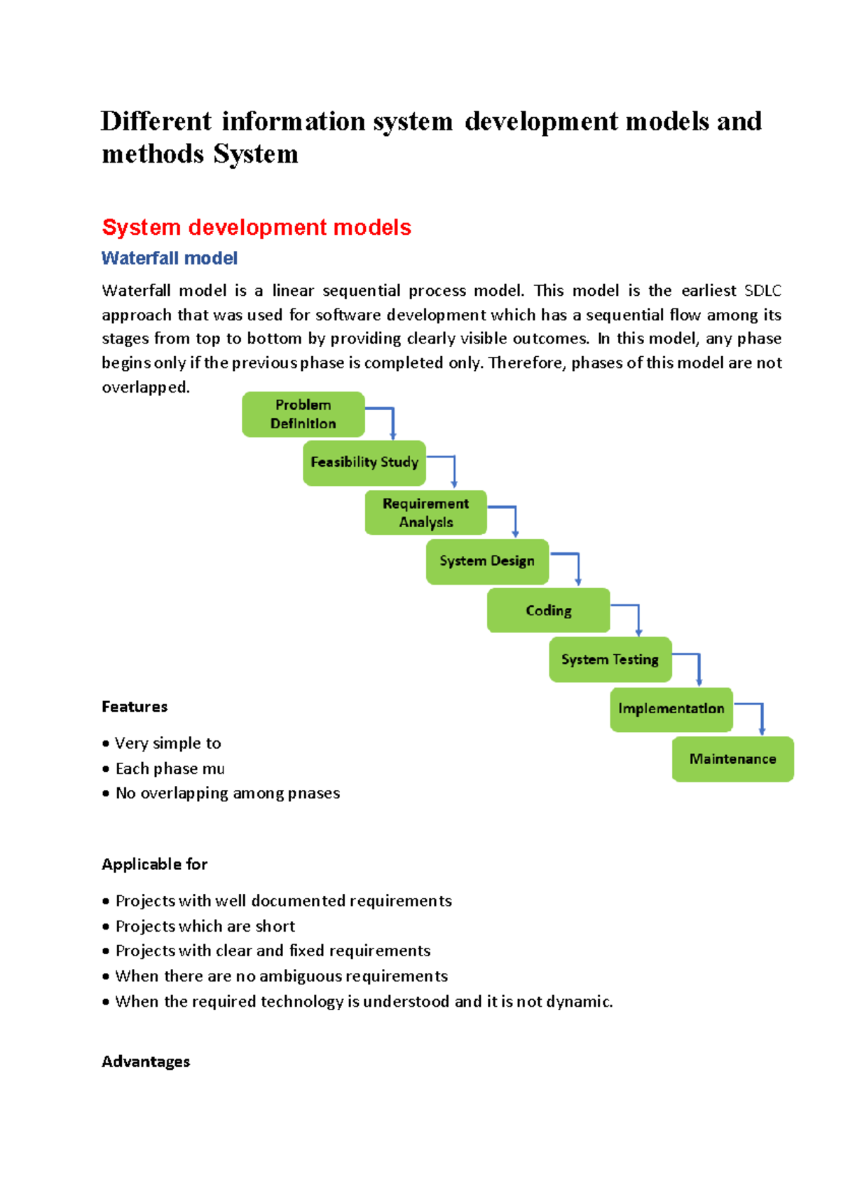 System development models - This model is the earliest SDLC approach ...