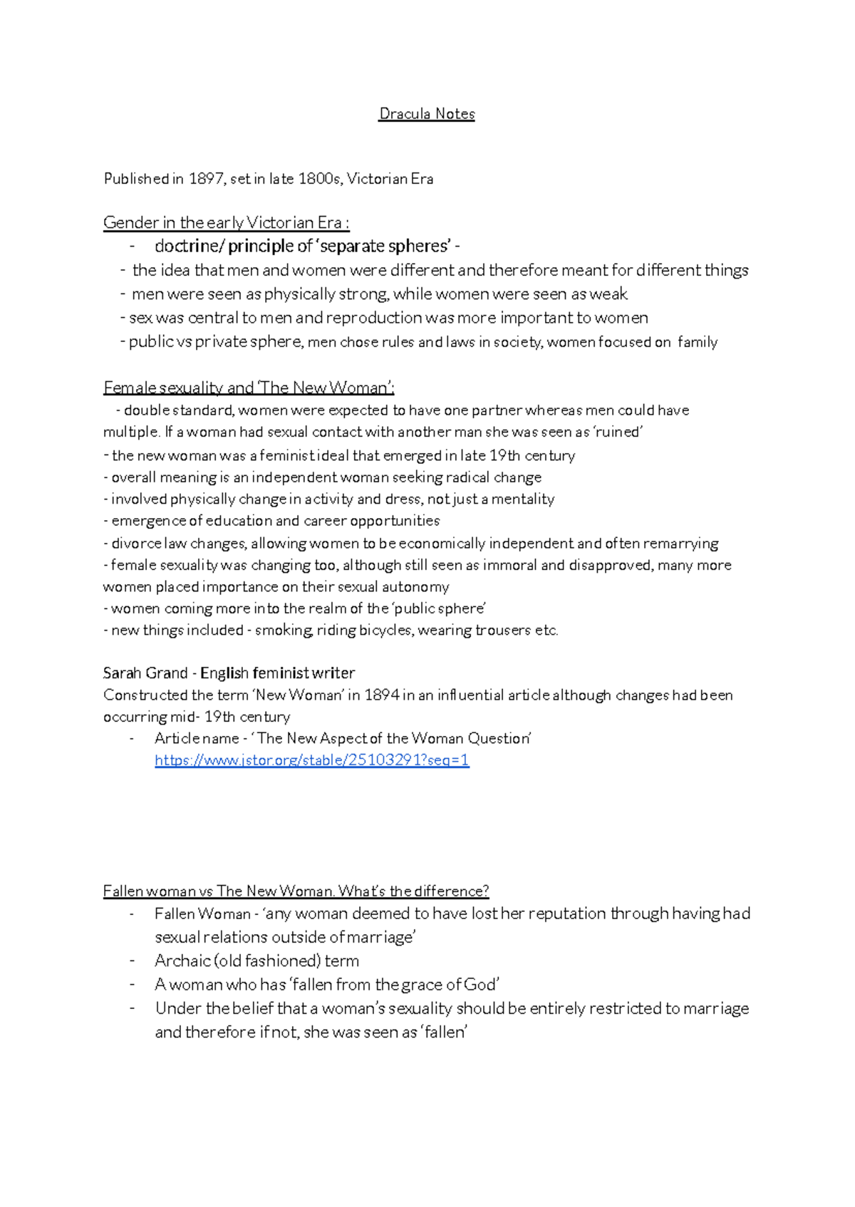 Dracula Notes and context - Dracula Notes Published in 1897, set in ...