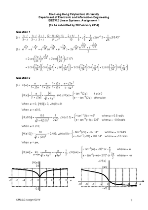 Linear Systems - EIE3312 - PolyU - Studocu
