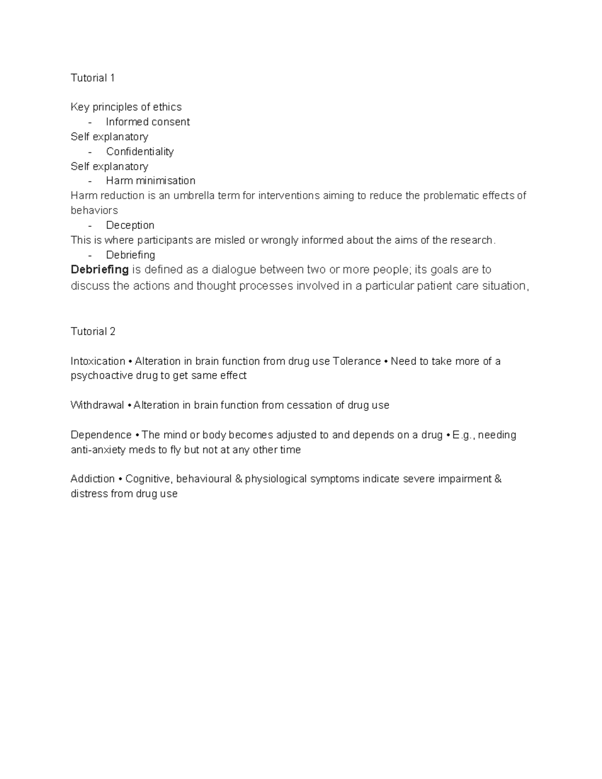 Hlthpsyc part 3 - Tutorial 1 Key principles of ethics - Informed consent Self explanatory ...