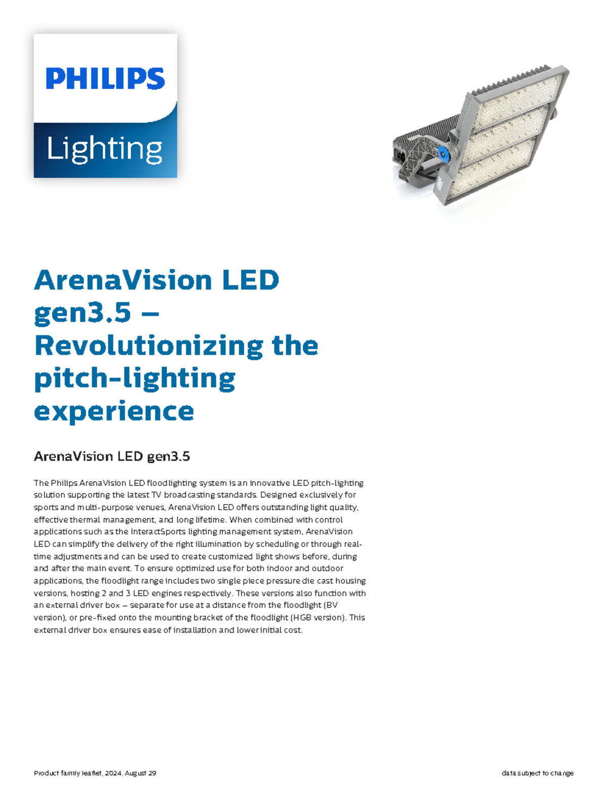 Localized commercial leaflet Arena Vision LED gen3 5 en AA ...