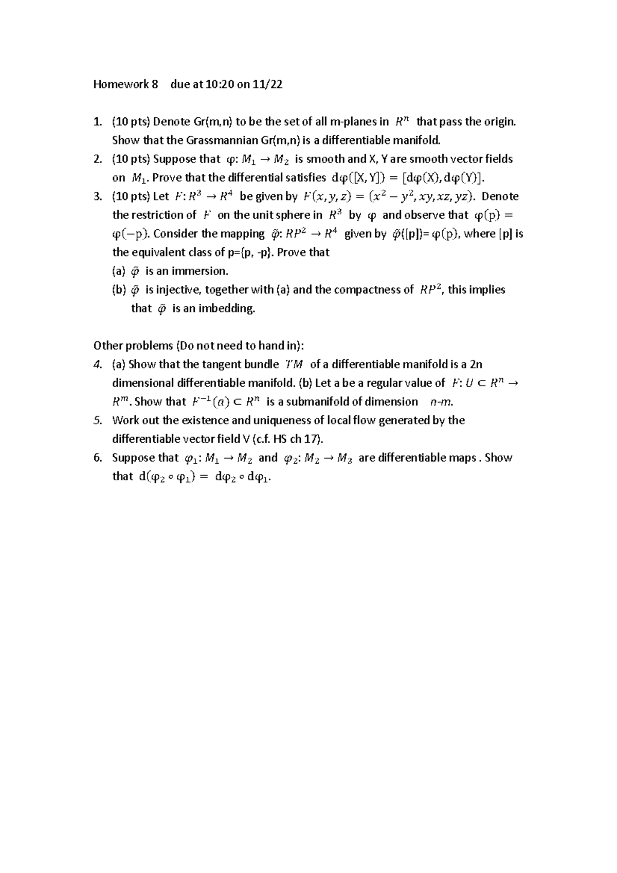 Hw8 Homework Warning Tt Undefined Function 32 Homework 8 Due At 1020 On 11 10 Pts