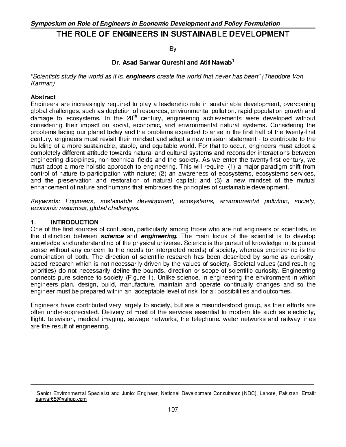 5 - Civil Engineering - Symposium on Role of Engineers in Economic ...