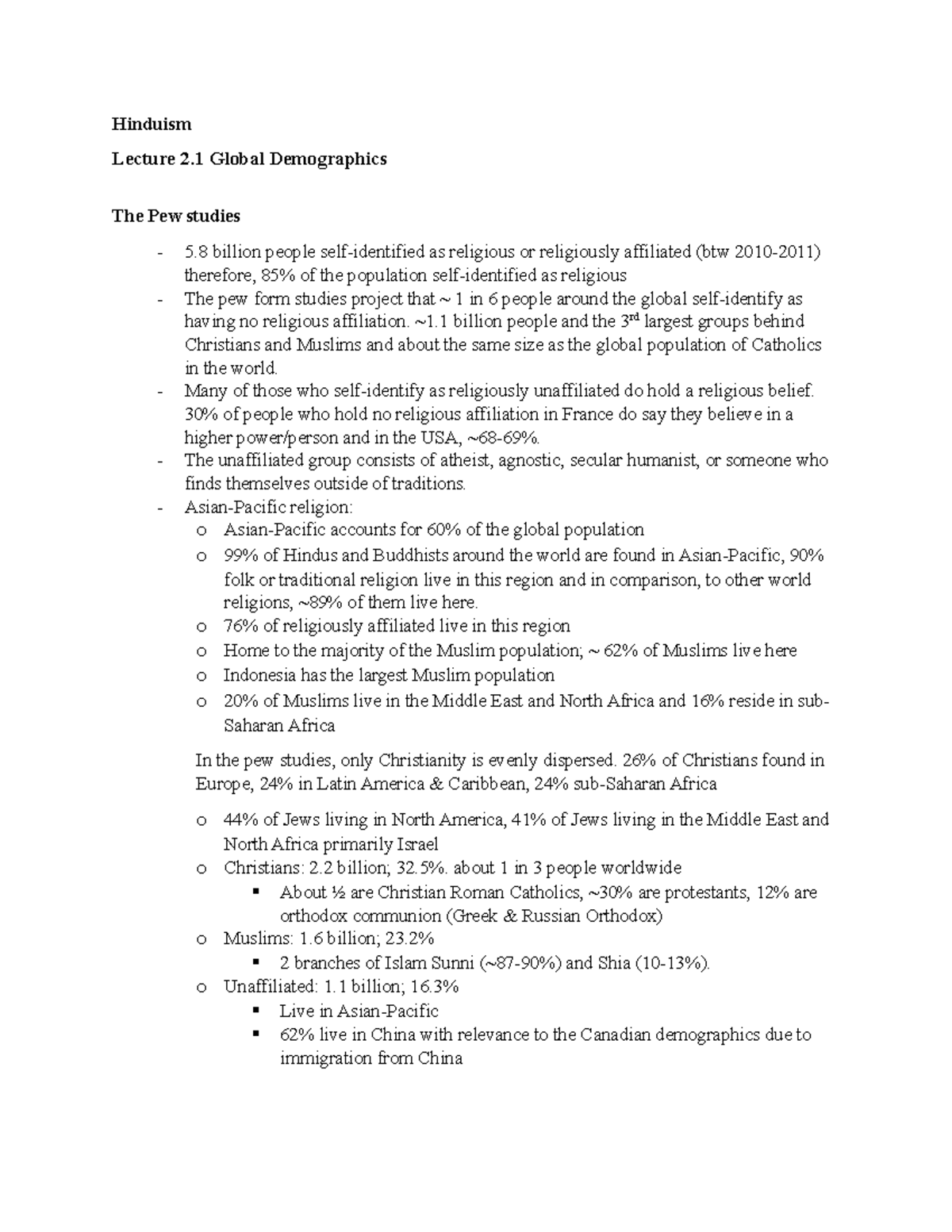 Introduction to World Religion - Hinduism - REL-1002-510 - U of W - Studocu