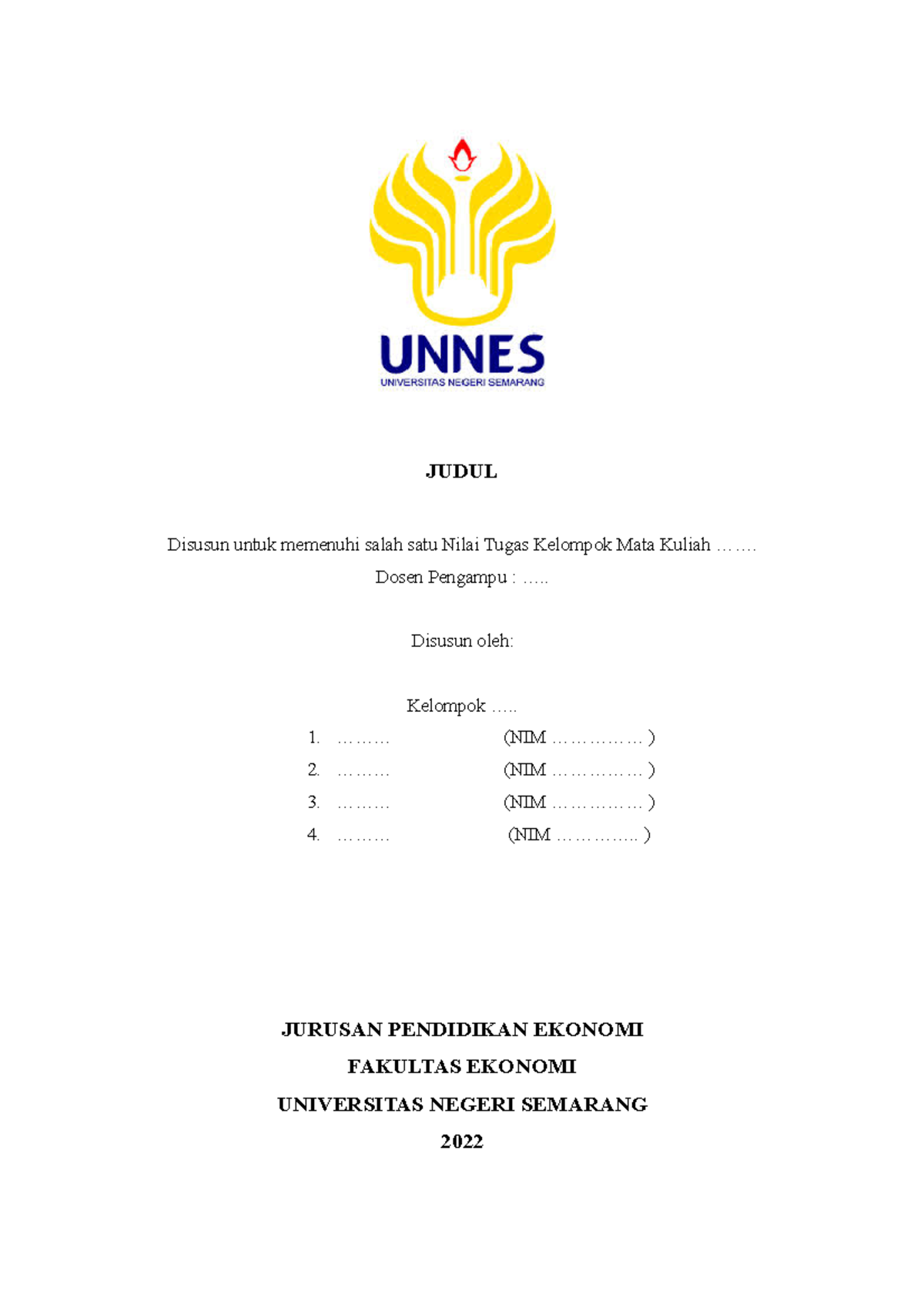 Format Laporan Mini Riset Pengembangan Kurikulum - JUDUL Disusun untuk ...