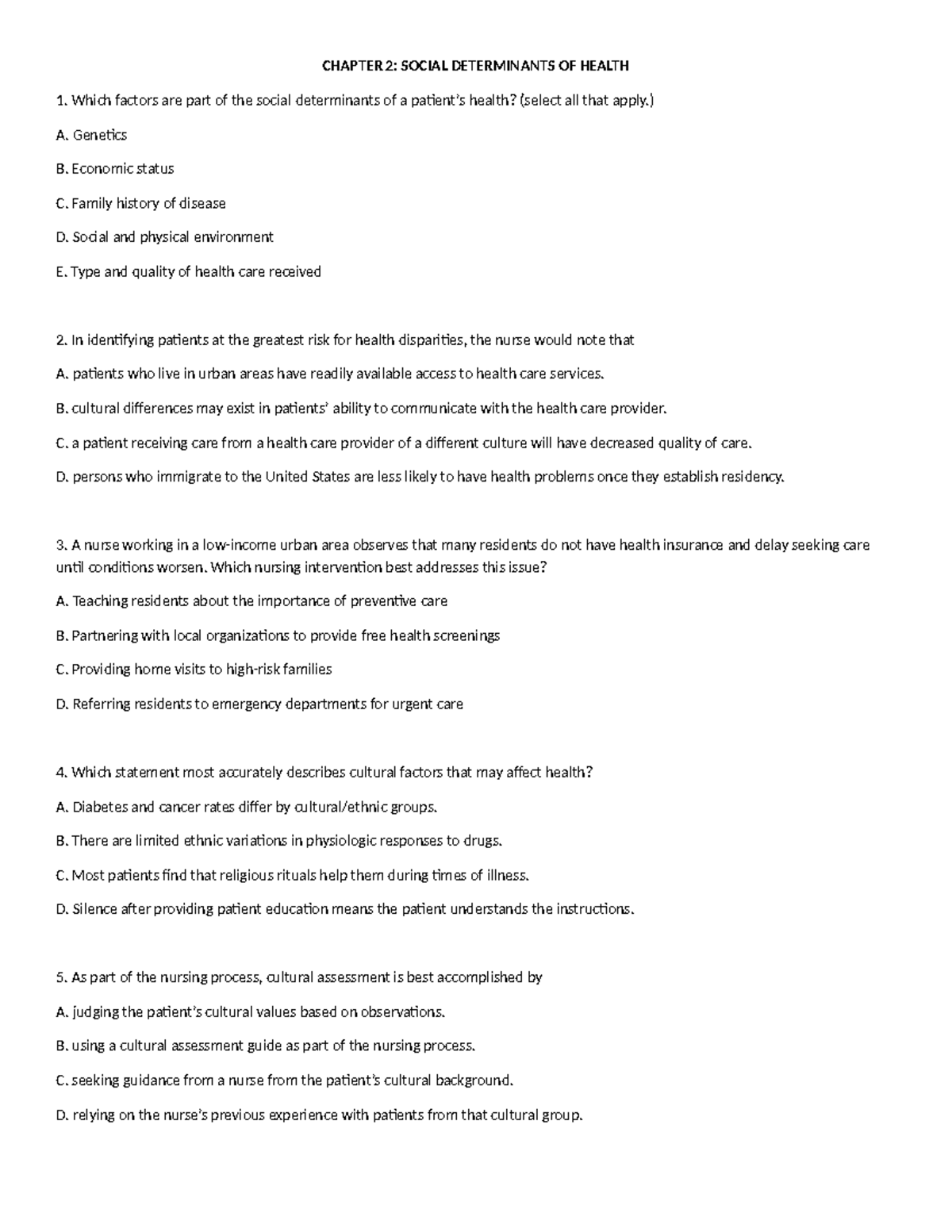 UNIT1 - unit 1 practice questions and answers - CHAPTER 2: SOCIAL ...