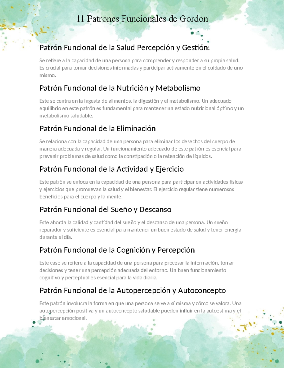 11 Patrones Funcionales de Gordon - 11 Patrones Funcionales de Gordon ...