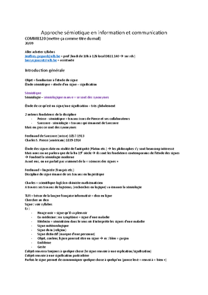 Approche sémiotique en Info Comm - Introduction Les deux termes ...