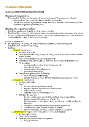 Principles of Mgmnt Notes CHAP1 (week1) - Principles of Management ...