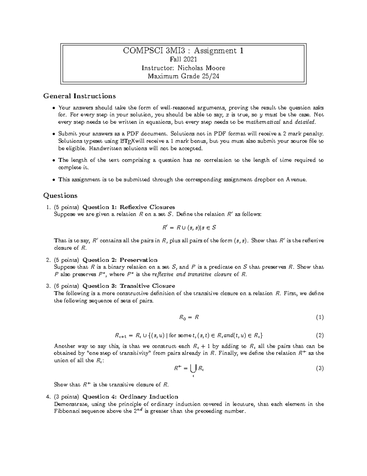 A1 - Assignment 1 - Comp Sci 3Mi3 - McMaster - Studocu