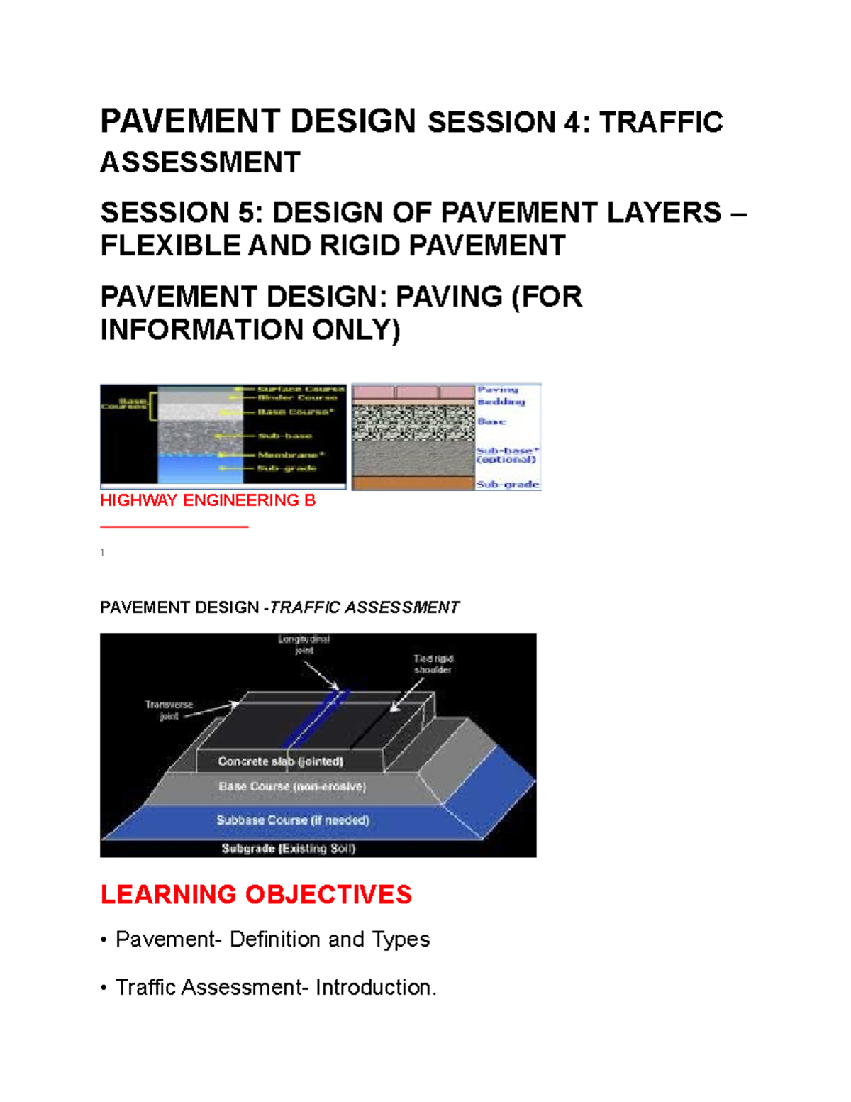 Pavement Design Session 4 - PAVEMENT DESIGN SESSION 4: TRAFFIC ...