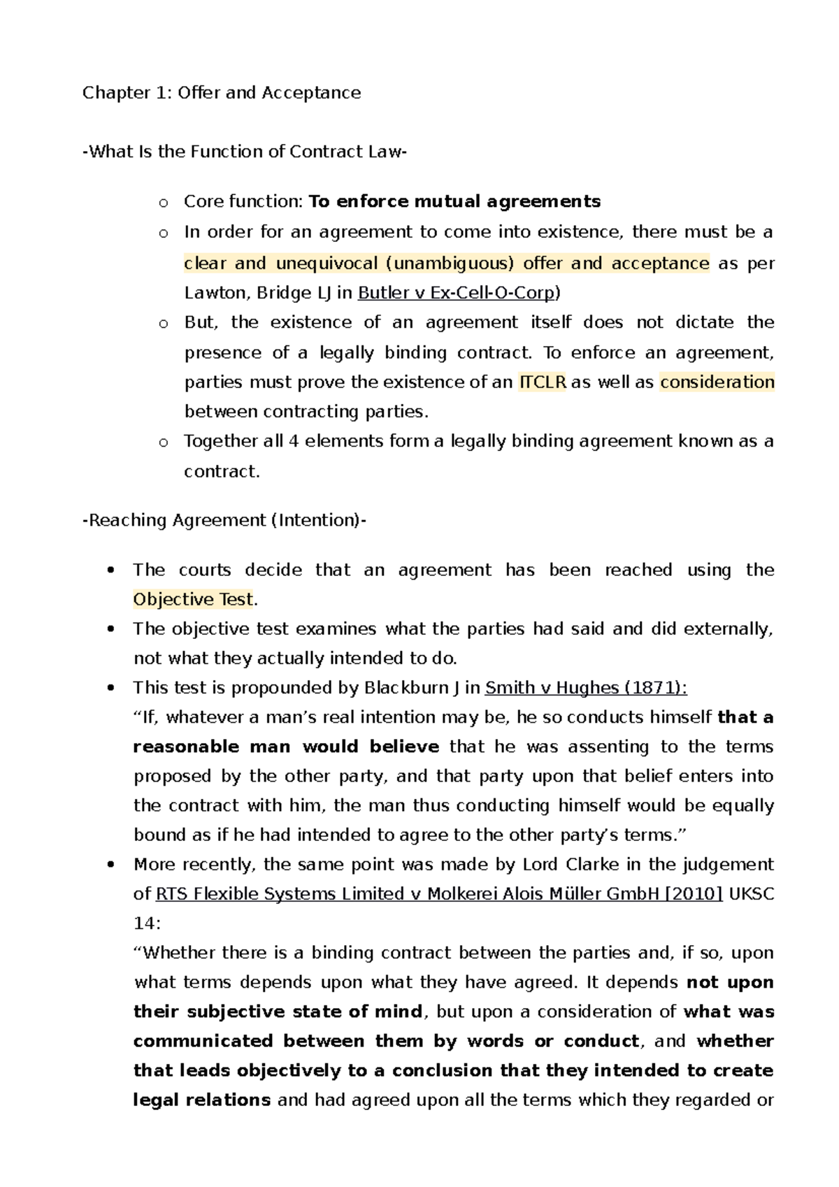 Contract Law Chapter 1: Offer and Acceptance - Chapter 1: Offer and ...