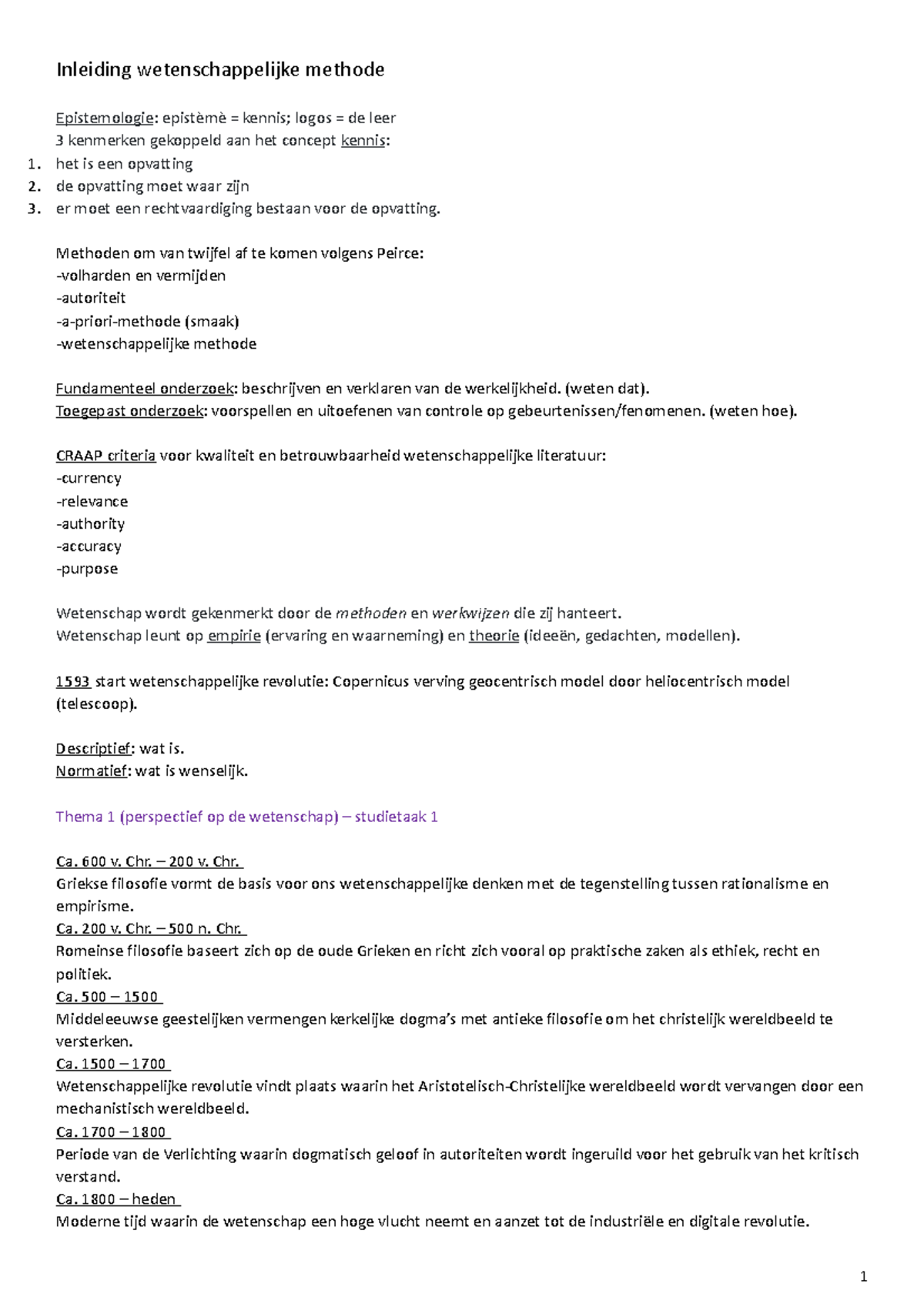 Inleiding wetenschappelijke methode - Inleiding wetenschappelijke ...