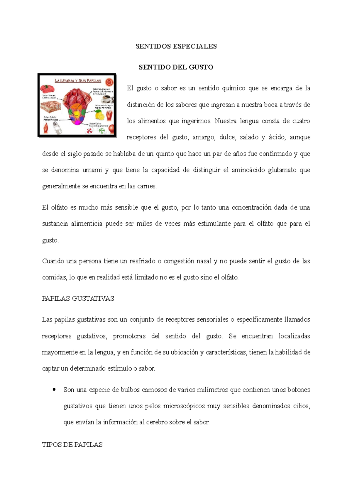 5 sentidos libro de tortora - SENTIDOS ESPECIALES SENTIDO DEL GUSTO El ...