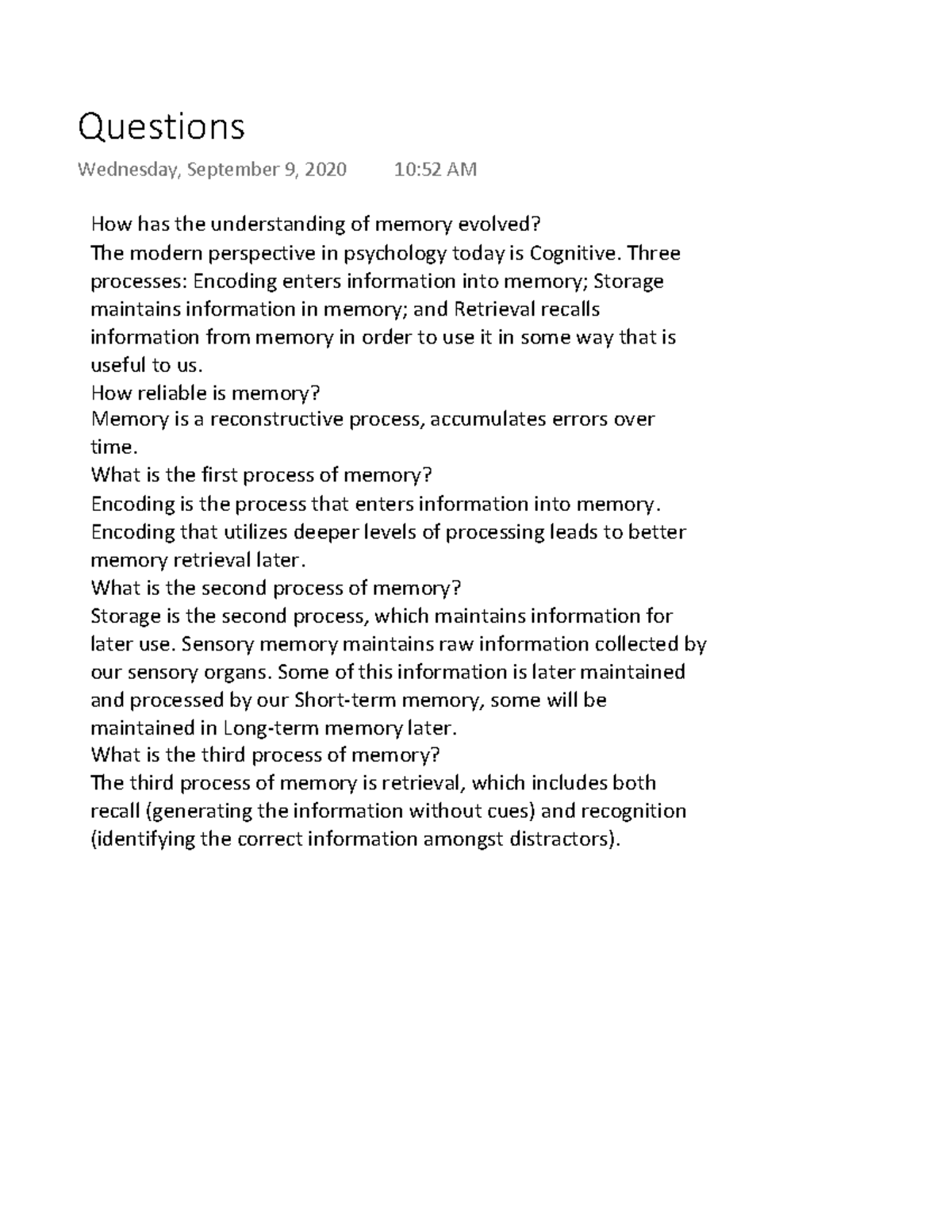 Reconstructive Processes Psychology