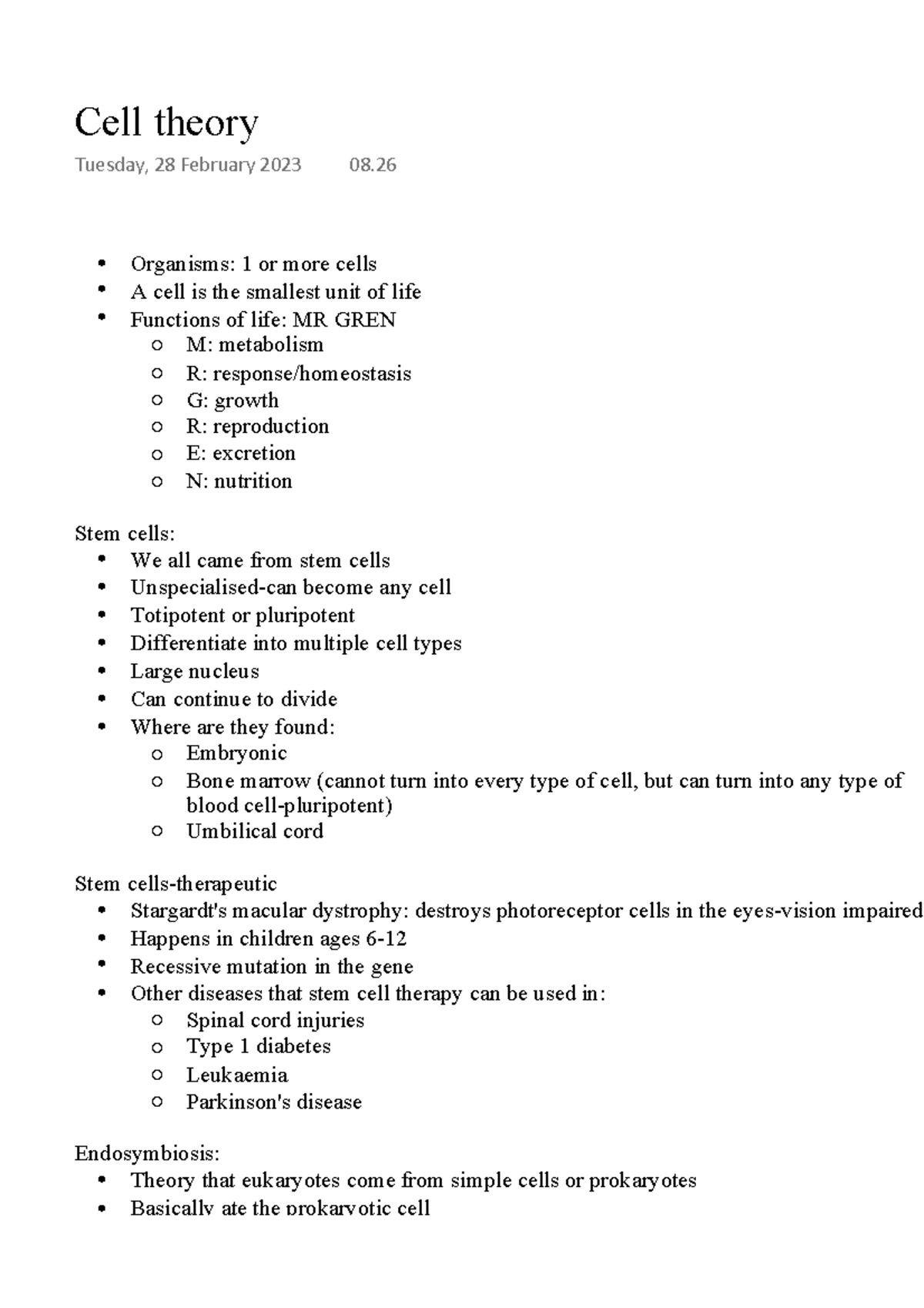 Cell theory - Organisms: 1 or more cells A cell is the smallest unit of ...