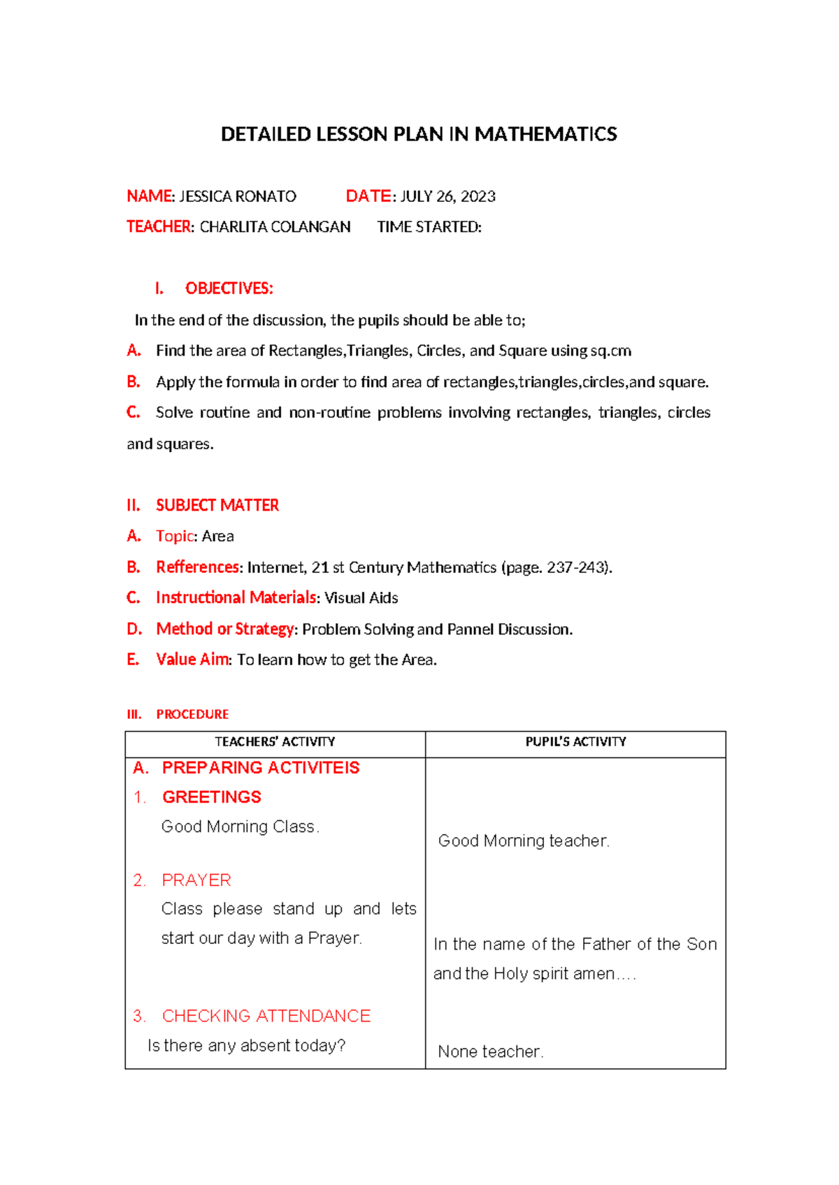 LP IN MATH - its help you alot - DETAILED LESSON PLAN IN MATHEMATICS ...