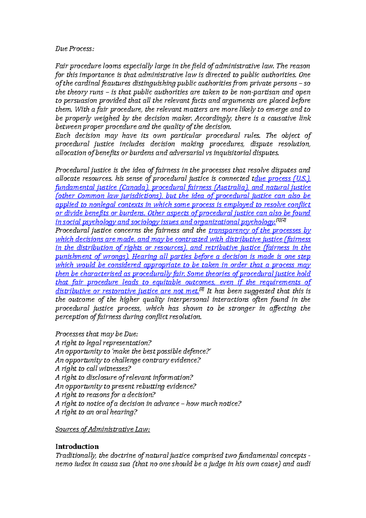 Administrative Law - Due Process - Due Process: Fair procedure looms ...