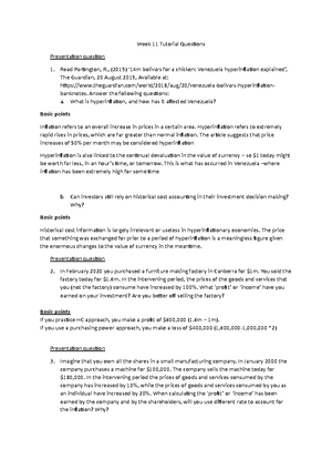 Week 8 tutorial questions s2 2024 - Page 1 of 2 WEEK 7 TUTORIAL QUESTIONS Presentation question ...