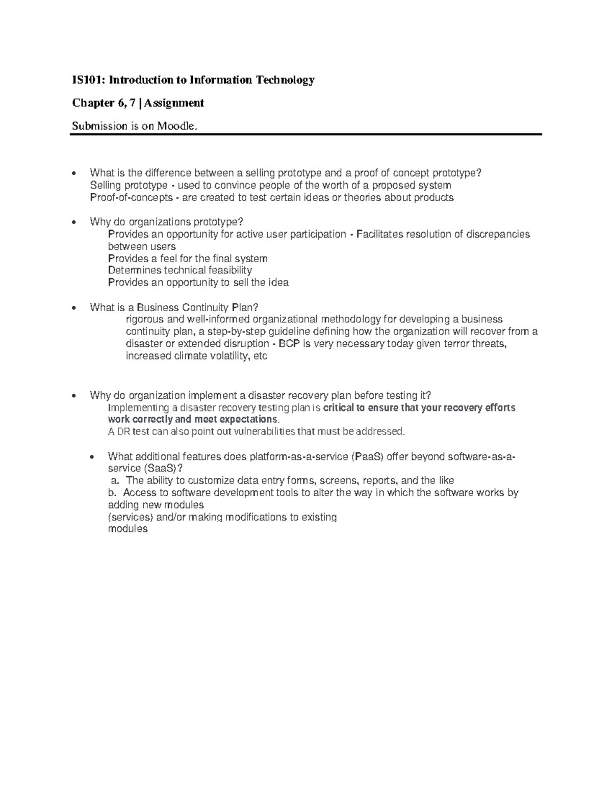 Chapter 6 7 Assignment Is101 Introduction To Information Technology 6743