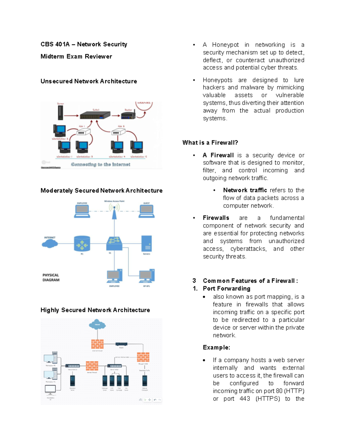 CBS401A-Network Security-Midterm Reviewer - CBS 401A – Network Security Midterm Exam Reviewer ...