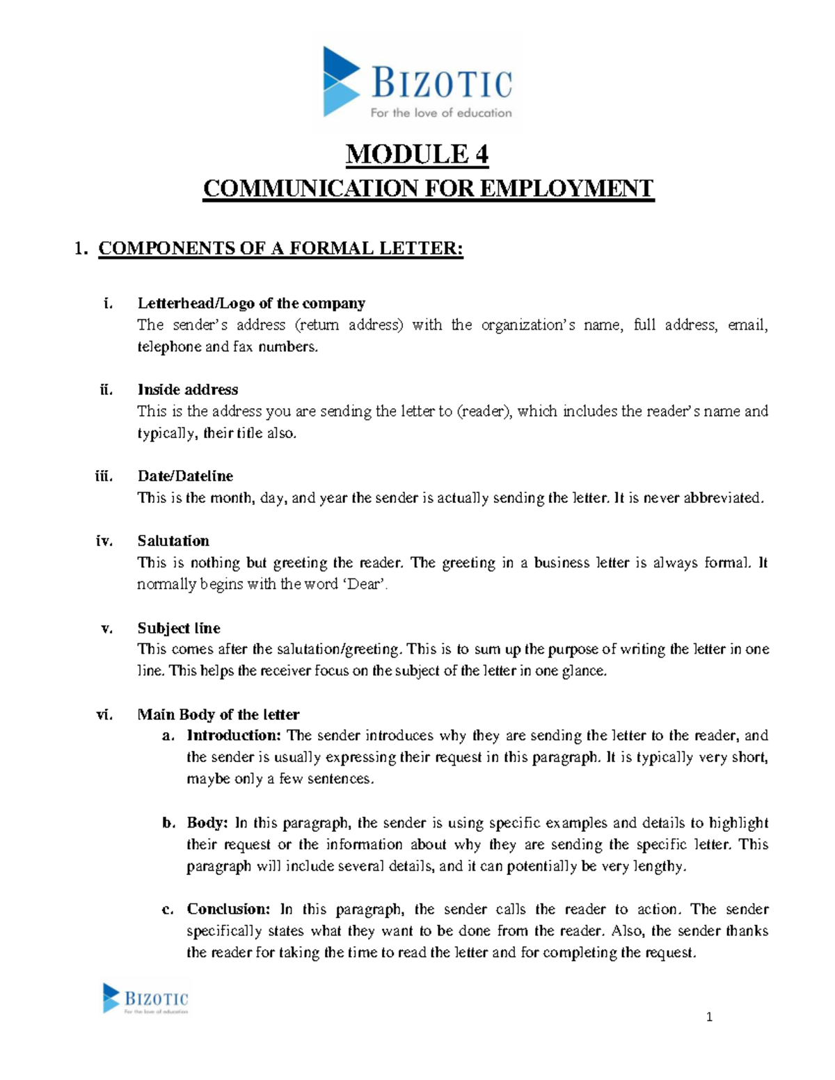 Module 4 Student Notes - MODULE 4 COMMUNICATION FOR EMPLOYMENT 1 ...
