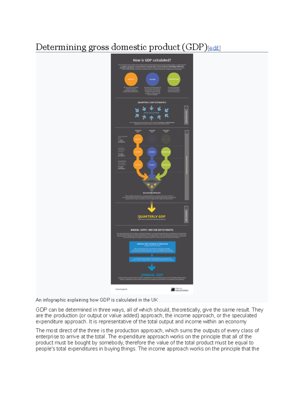 Determining gross domestic product - They are the production (or output ...
